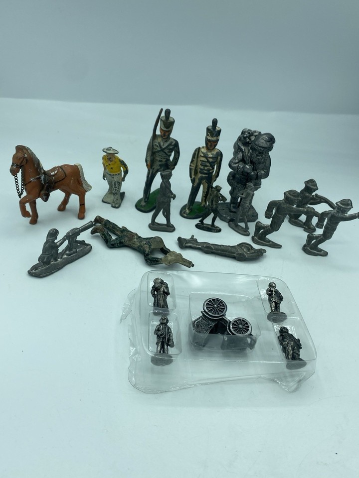Lot Of 19 Vintage Cast Iron Lead Pewter Mixed Lot Figures | eBay