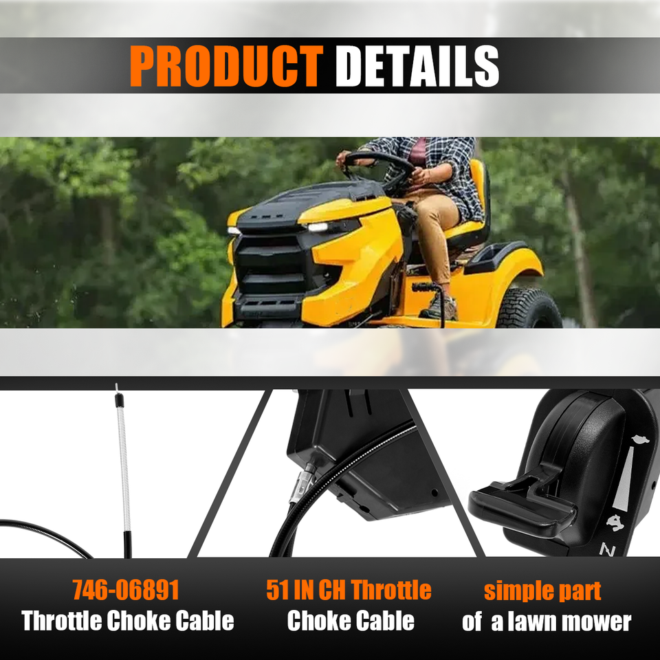 746P06891 Lawn Mower Throttle Cable for CUB CADET ZT1 ZTS1 ZTS2 42 46 ...
