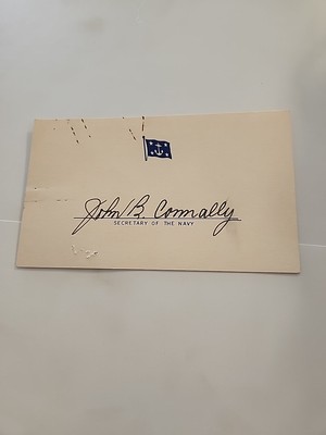 John Connally autographed signed cut signature as Secretary Of The Navy ...