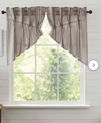 Rustic Farmhouse / Beach House Aqua Limed PRAIRIE SWAGS Panel Curtains ...