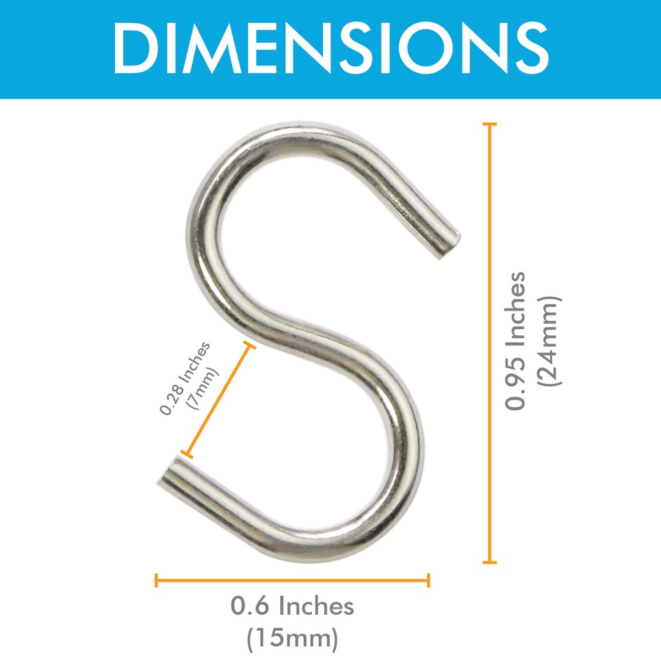 Mini S Hooks Connectors S Shaped Wire Hook Hangers 100pcs Hanging Hooks ...