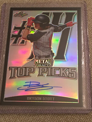 BRYSON STOTT 2019 Leaf Metal TOP PICKS Autograph #10/15 PHILLIES TOP ...