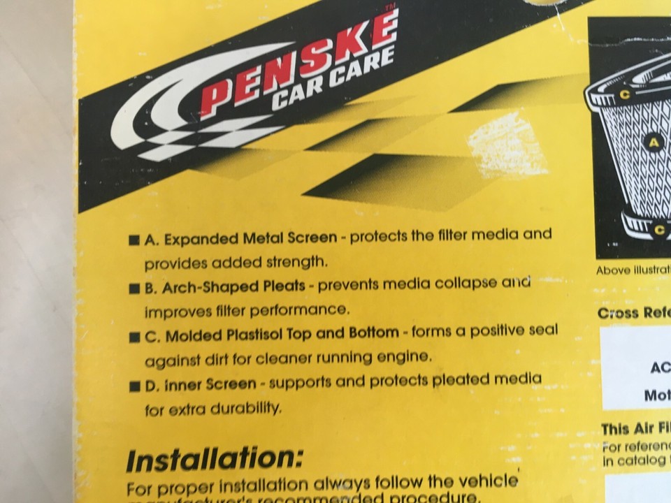 Penske Air Filter PA4939 Toyota Cars (85-92) Trucks w/ V6 Engine (88-97 ...