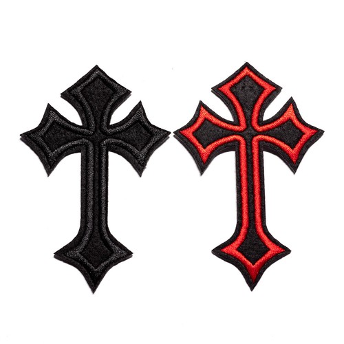 Cross Christian Sew On Iron On Patch Embroidered Applique Gothic Badge ...