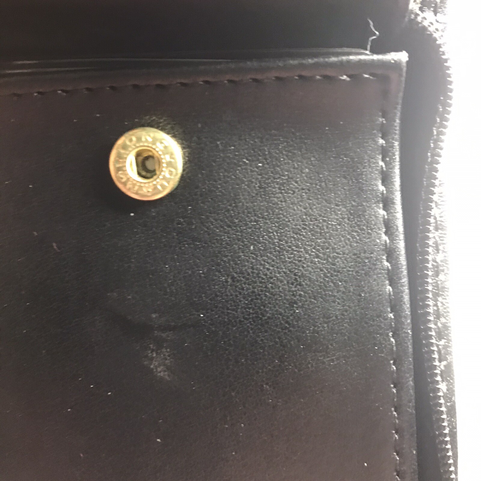 Guang Tong Zip Around Wallet Black Leather And Synthe… - Gem