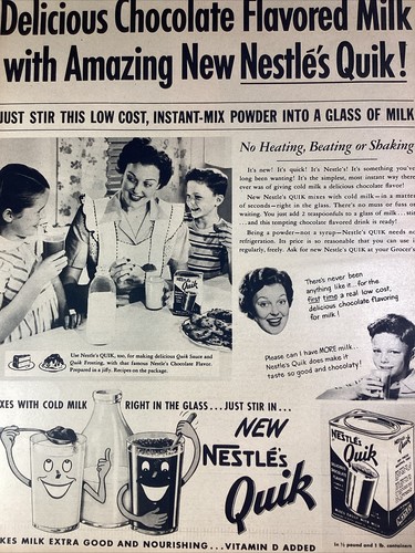 Nestle Quik Atlanta GA Print Ad 1952 AJC Chocolate Powder Drink Can Fun ...