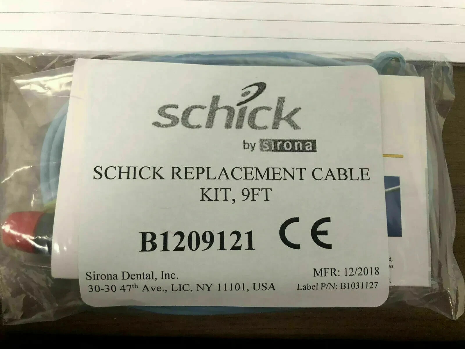 SCHICK Xios Sirona REPLACEMENT CABLE, 9 Foot 6404185 Fits Elite/33 ...