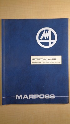 Marposs Positioner With Retraction Model 5080 Instruction Manual 8E B1 ...