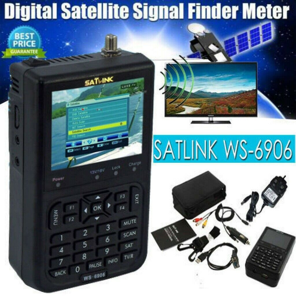 SATLINK WS6906 3.5" LCD Display Data Digital Satellite Signal Finder ...