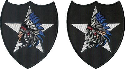 Pair of 2nd Infantry Division "Indian Head" and Indian Skull Head ...