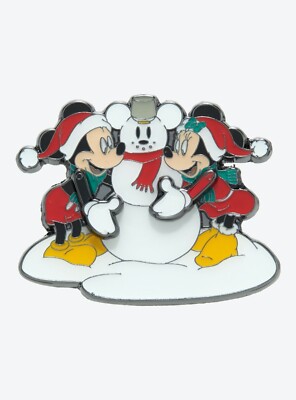 Disney Loungefly Moving Mickey Minnie Mouse Building Snowman Christmas ...