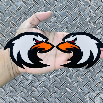 Eagle Emblem Badge Set Glossy Black Multi Color New Red Eye Badges | eBay