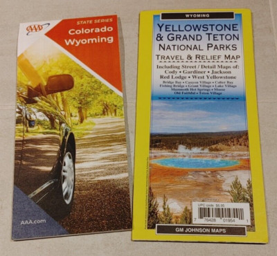 New AAA Colorado Wyoming State Maps & Yellowstone - Grand Teton Area ...