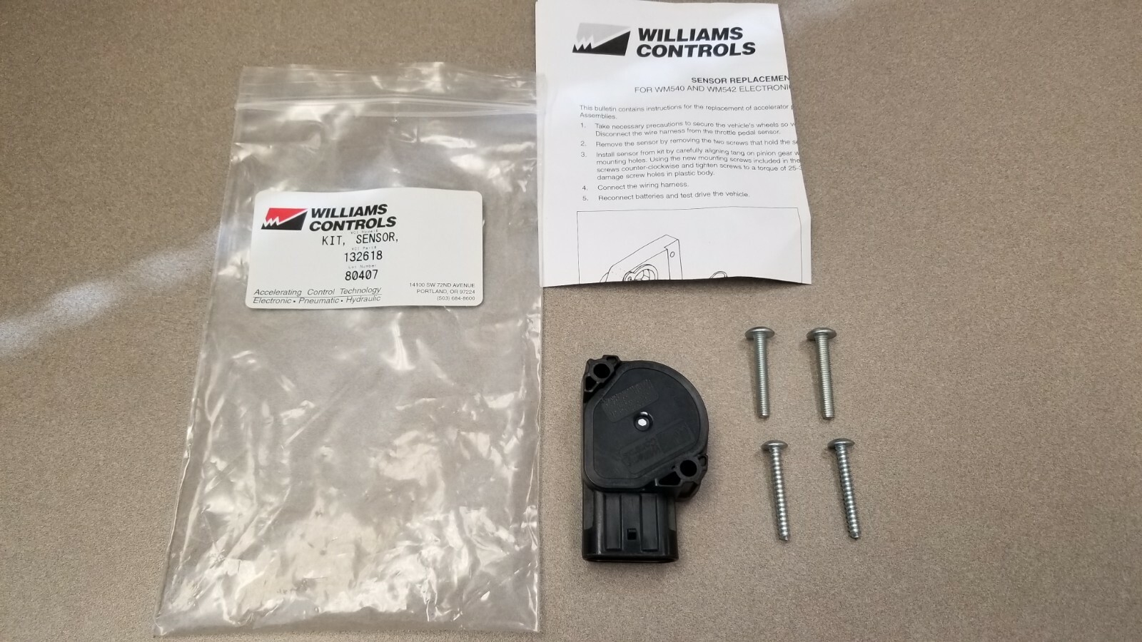 132618 - SENSOR KIT, WILLIAMS CONTROLS *NEW* | eBay