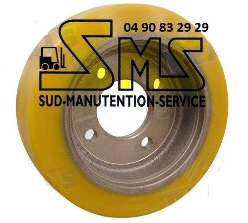 ROUE MOTRICE VULKOLLAN GERBEUR L12 W4X379... ELECTRIQUE LINDE FENWICK ...