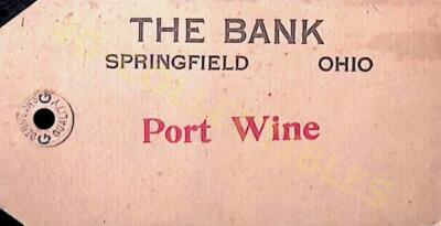 Vintage The Bank Springfield Ohio Alcohol Store Tag Label Port Wine | eBay