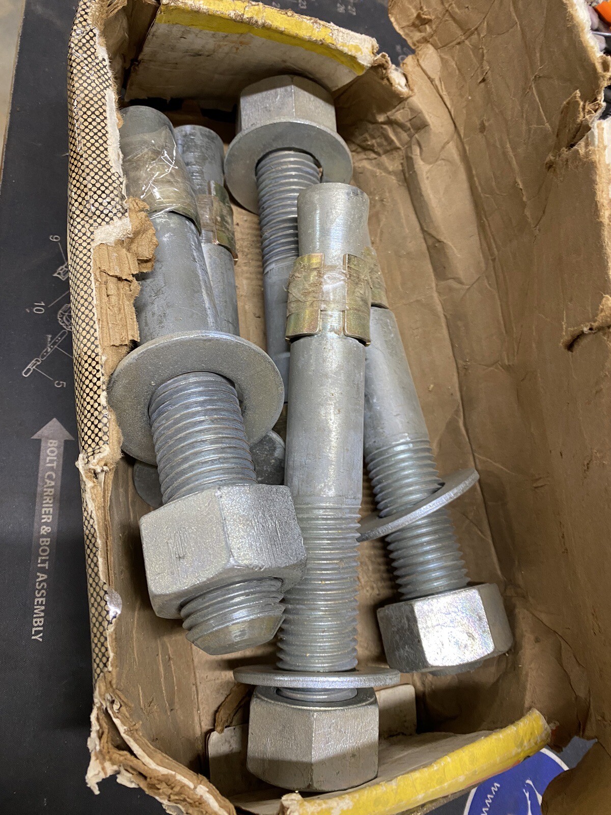 LOT OF 5 U.S. ANCHOR Hilti Kwik Bolt CONCRETE ANCHOR NUTS & WASHERS 1-1 ...