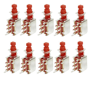 10pcs 25 x 13mm x 7mm Latching Locking PCB Push Button Switch DPDT 6 ...