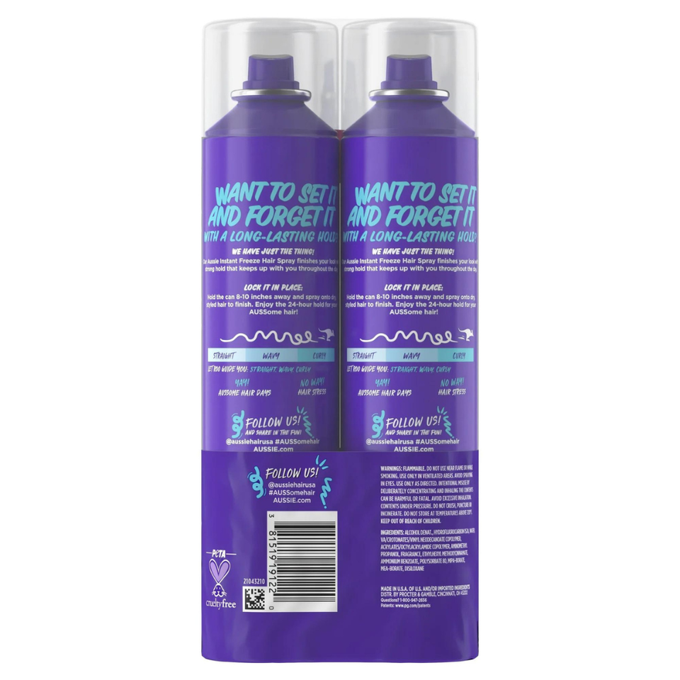 High Quality ORIGINAL Aussie Instant Freeze Hairspray Strong Hold 10 OZ ...