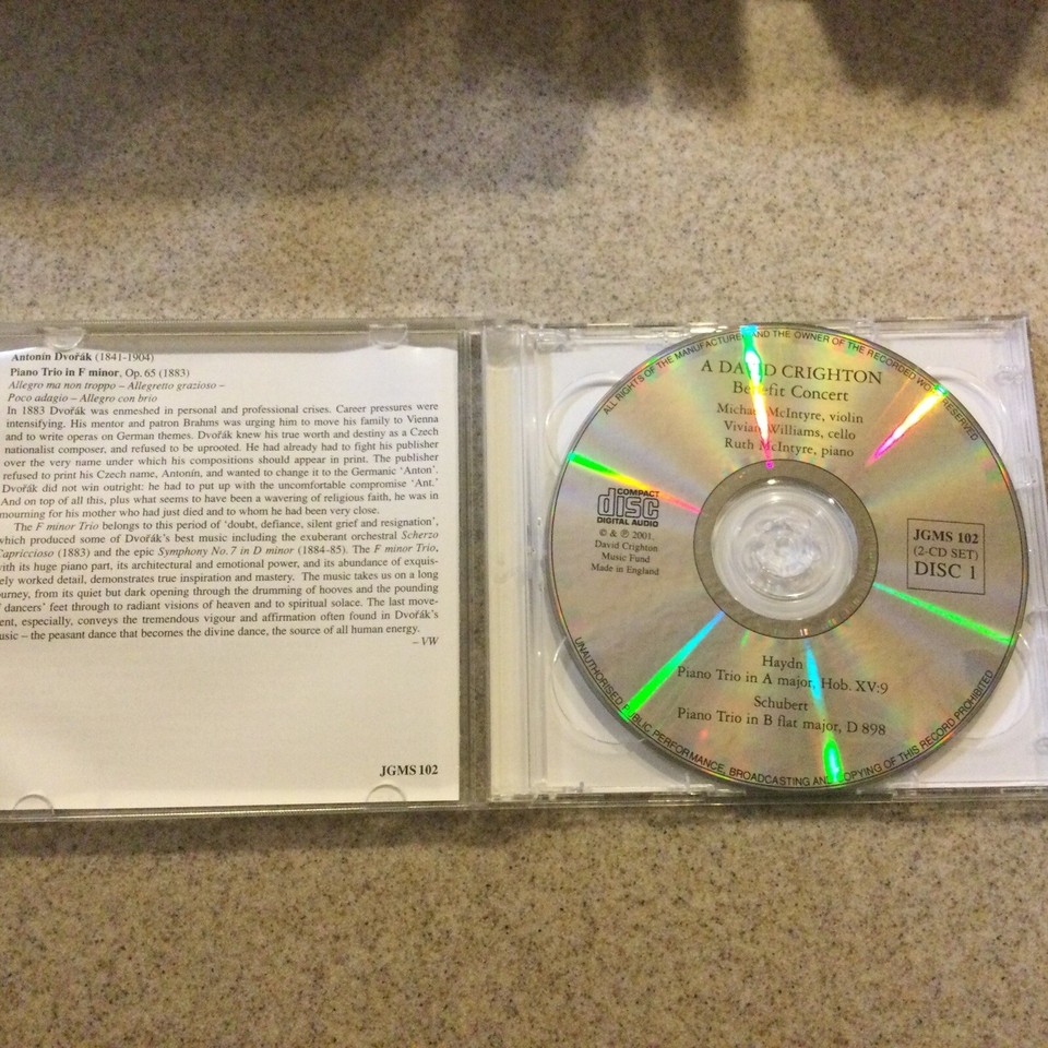 A David Crighton Benefit Concert CD Haydn, Schubert & Dvorak CD | eBay