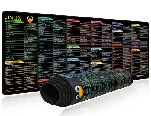 Linux Commands Cheat Sheet Mousepad 31.4 x 11.7 in Extended Large Desk ...