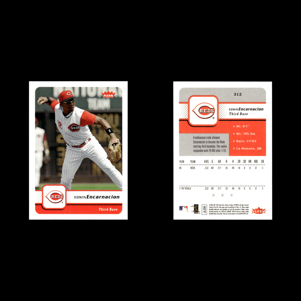 Edwin Encarnacion #312 2006 Fleer Cincinnati Reds Baseball Card MLB NM ...