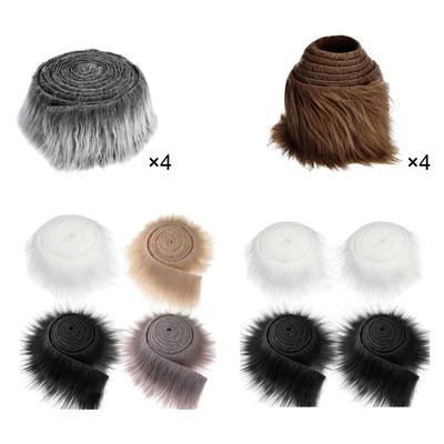 4Pcs Faux Fur Fabric, Shaggy Fur Patches Fabric, Costume DIY Fuzzy Fur ...