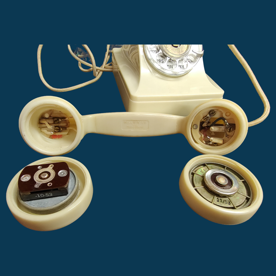 Western Electric Ivory Model 302 Telephone 1950's Art-Deco working | eBay