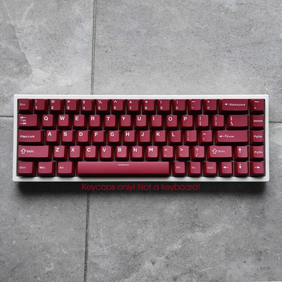 Wine Red PBT Keycaps Set Cherry Profile for 104/98/87/68 MX Mechanical ...
