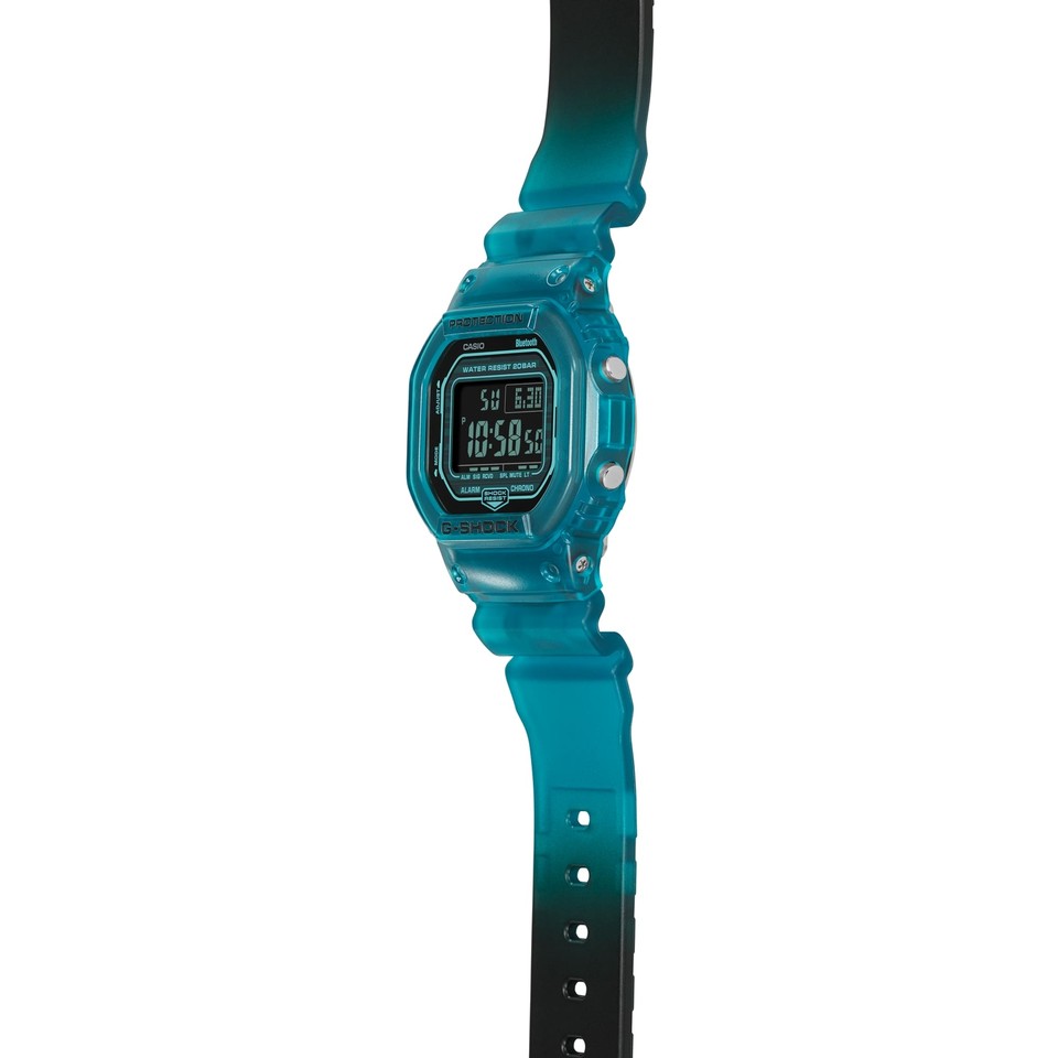 CASIO G-SHOCK DW-B5600G-2JF Turquoise Blue Skeleton Gradation Bluetooth ...