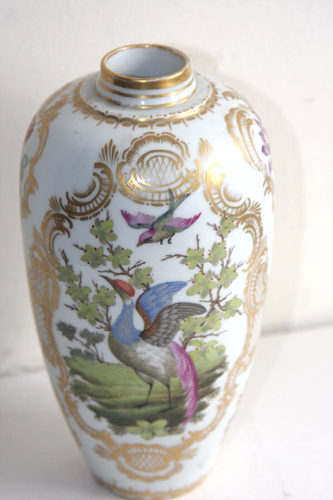 Antique Chelsea Porcelain Vase Hand Painted Exotics Bird's | eBay UK