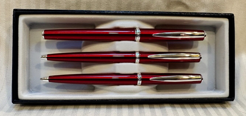 NEW! WATERFORD MARQUIS ARCADIA WRITING SET PEN, GEL POINT & PENCIL RED ...