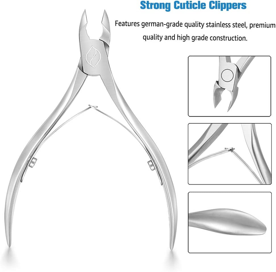 Cuticle Cutters 1/2 Jaw - Professional Stainless Steel Cuticle Clippers ...
