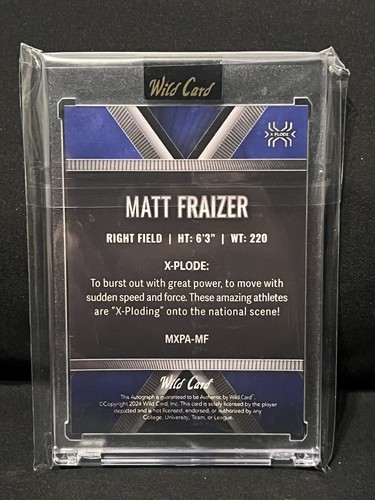 Matt Frazier BLUE AUTO /6 - 2024 Wild Card MATTE Baseball - Pirates | eBay