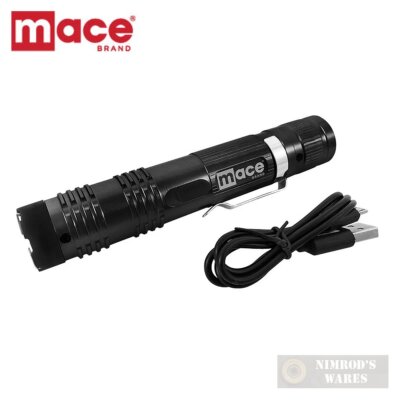 Mace Compact STUN GUN + FLASHLIGHT + Clip + USB SELF-DEFENSE 80534 FAST ...
