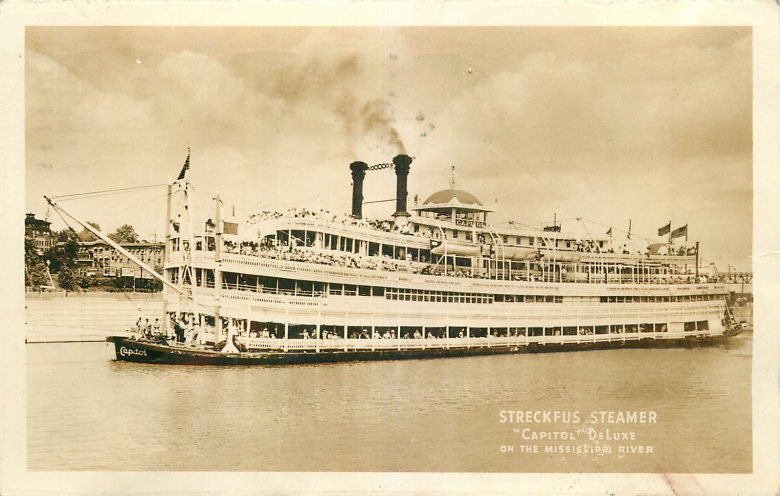 Real Photo Postcard Streckfus Steamer "Capitol", New Orleans, Louisiana ...