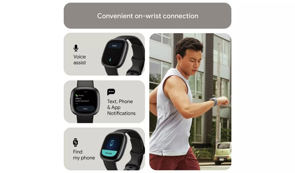 Fitbit Versa 4 Fitness Smartwatch 28.38mm GPS FB523BKBK - Black ...