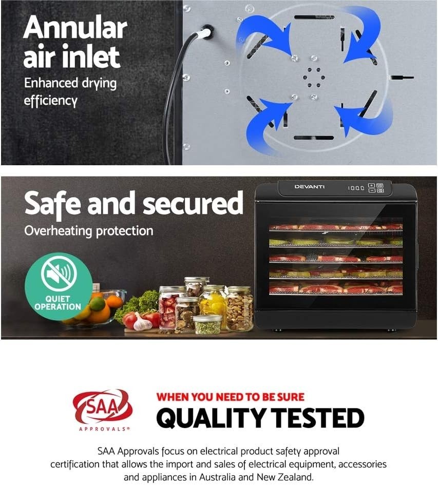 Professional 6-Tray Electric Dehydrator - Preserve Healthy Snacks ...