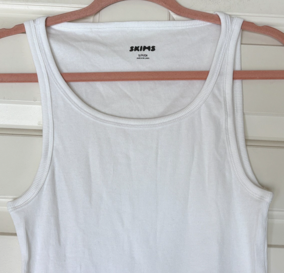 Skims Tank Top White Ribbed T-Shirt Size Mens S NEW | eBay