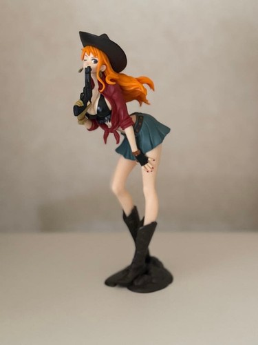One Piece Nami Cowboy Figure 15cm Orange Hair Blue Skirt Black Boots ...