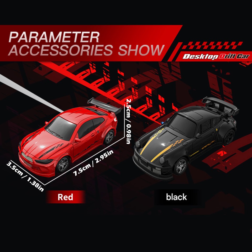 1/64 RC Drift Car Racing Remote Control Full Scale Drift Car 4WD 2.4GHZ ...