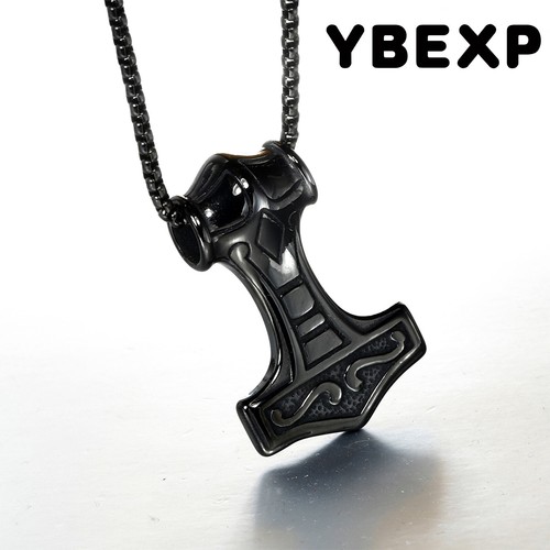 Vintage Punk Men's Stainless Steel Thor's Hammer Mjolnir Pendant ...