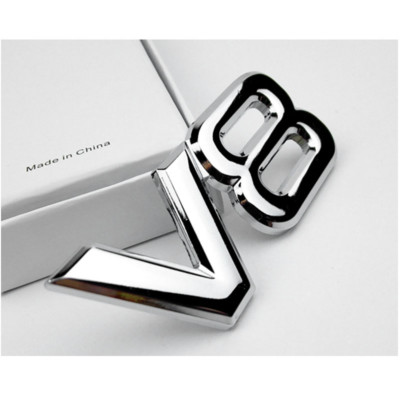 Chrome V8 Emblem V8 Engine Sticker Rear Badge | Graphic