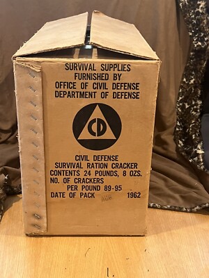 SEALED Vintage 1962 Civil Defense Survival Ration Cracker Box Of Two ...