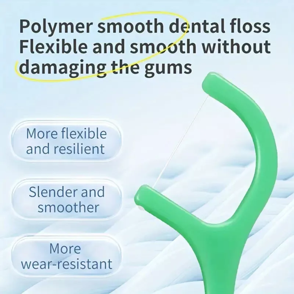 150 Dental Floss Sticks Interdental Tooth Harps Mint Flavor Teeth pick ...