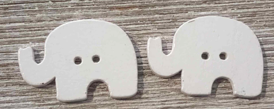 2 Blue Elephant Flower Buttons Sewing Crafting Wood 2 Hole 1 1/8" | eBay