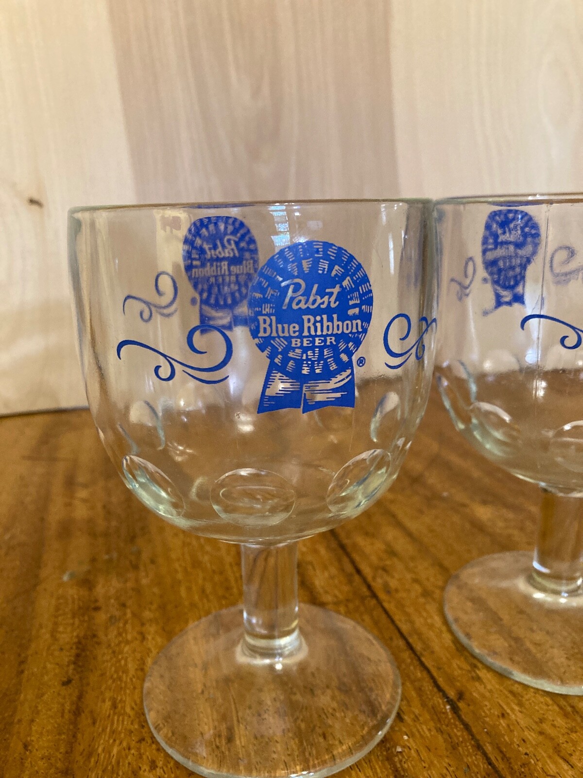 Pair of Vintage Pabst Blue Ribbon 12oz Beer Goblets/glasses | eBay