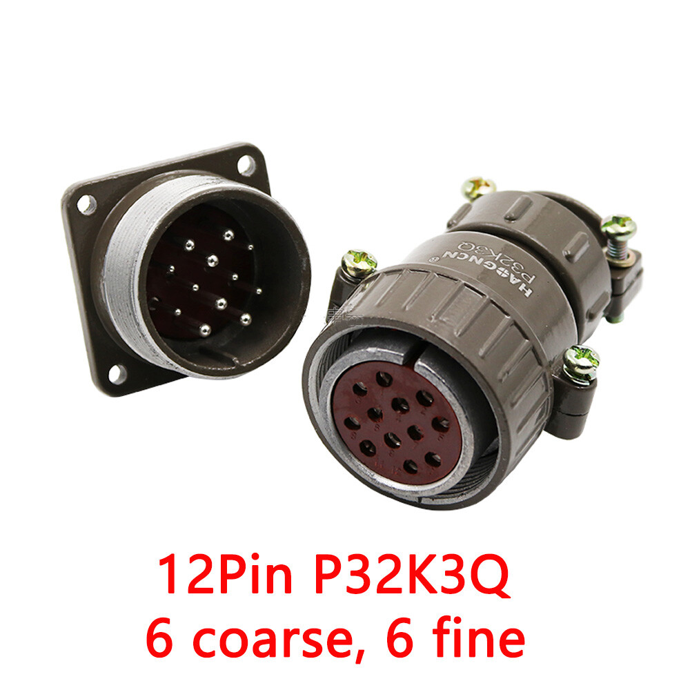 P32 Aviation Plug Socket Round Connector 4-19Pin Male Female Screws ...