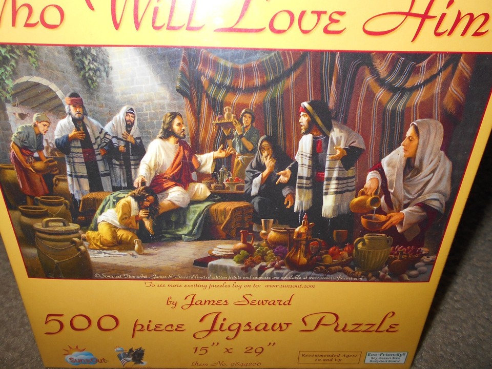 NEW Jesus Who Will Love Him? Bible 500 Piece Jigsaw Puzzle 15"x29 ...