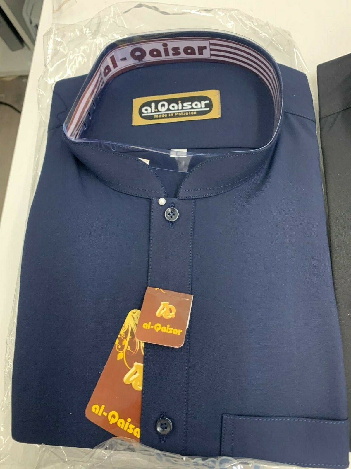 Shalwar Kameez Mens Al-Qaiser Plain Band Collar White/Cream Sizes S,M,L,XL | eBay UK